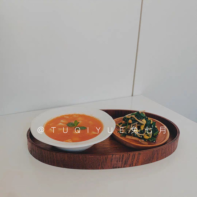 Rabbit July Japanese -style elliptical wooden tray tea tray cafes of ...