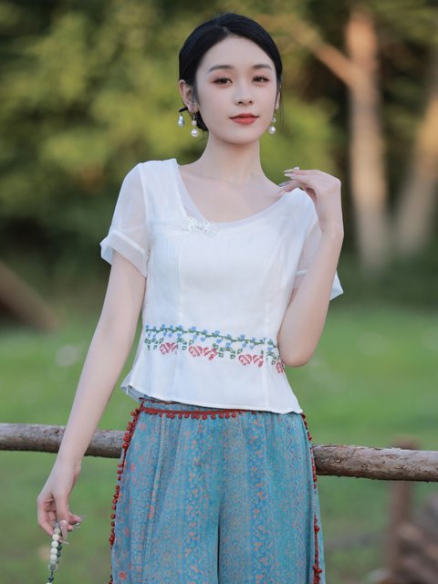 Fireworks hot temperament ethnic style suit for women 2025 summer new ...