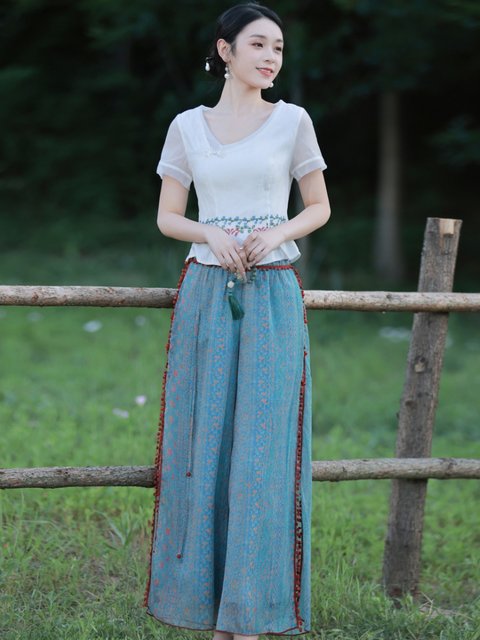 Fireworks hot temperament ethnic style suit for women 2025 summer new ...