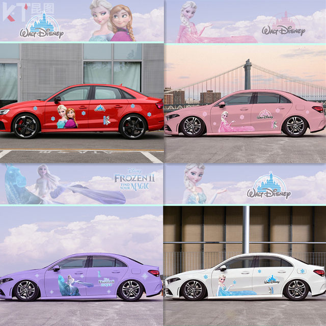 Car universal modified body stickers cartoon animation Frozen Elsa Anna ...