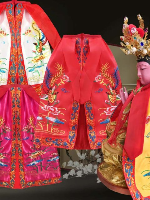 Religious Supplies Embroidered Double-Layer Phoenix Robe for Worship ...