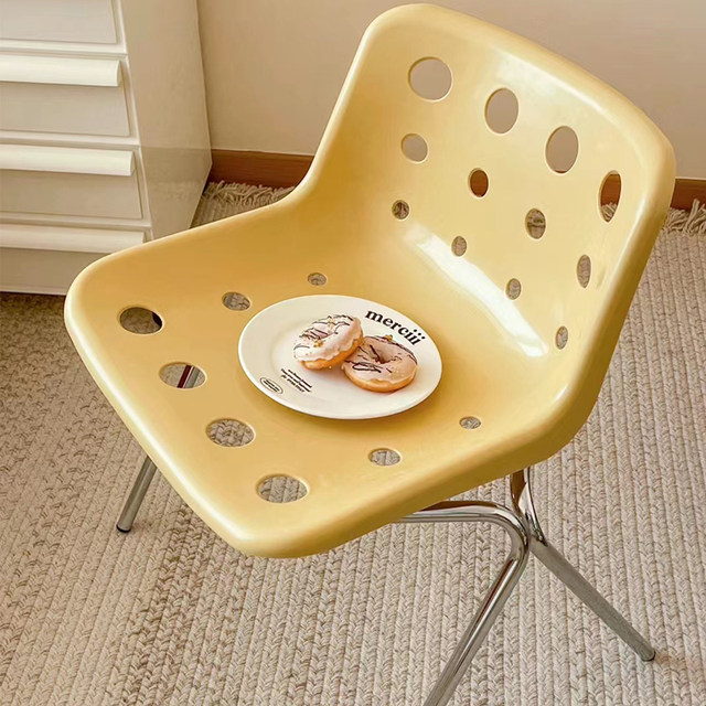 Cheese chair, home backrest dining chair, artistic personality, cream ...