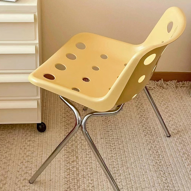 Cheese chair, home backrest dining chair, artistic personality, cream ...