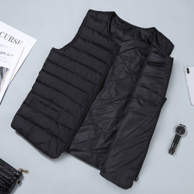 Cotton vest men's down cotton vest, spring, autumn and winter, loose and warm, middle -aged ...