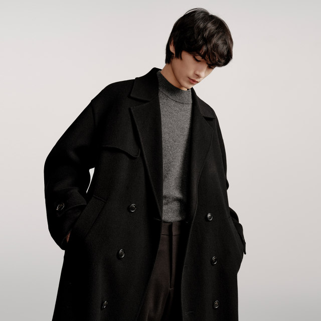Taiping Bird Men's Long Wool Wool Woolen Coat B1AAC4Y06