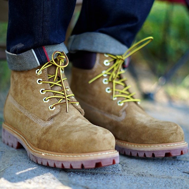 Suede limited edition sunset yellow 10061 rhubarb boots men's workwear ...