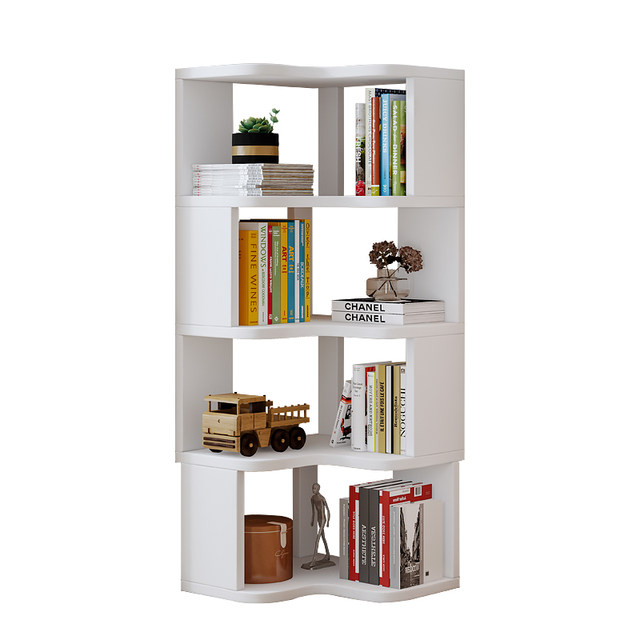 Bookshelf rack floor-standing corner bookcase children's simple storage ...