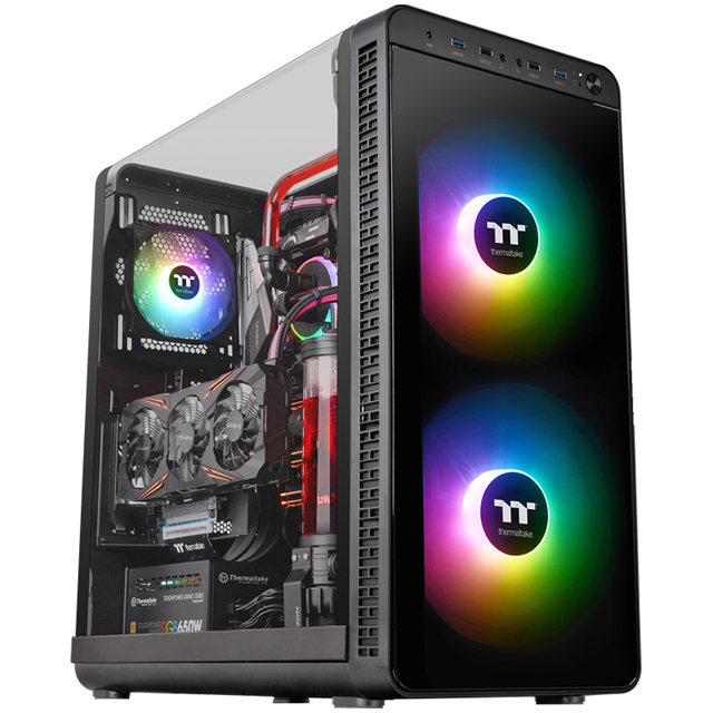 Tt desktop computer main chassis View 37 semi-open chassis with 360 water-cooled graphics card ...