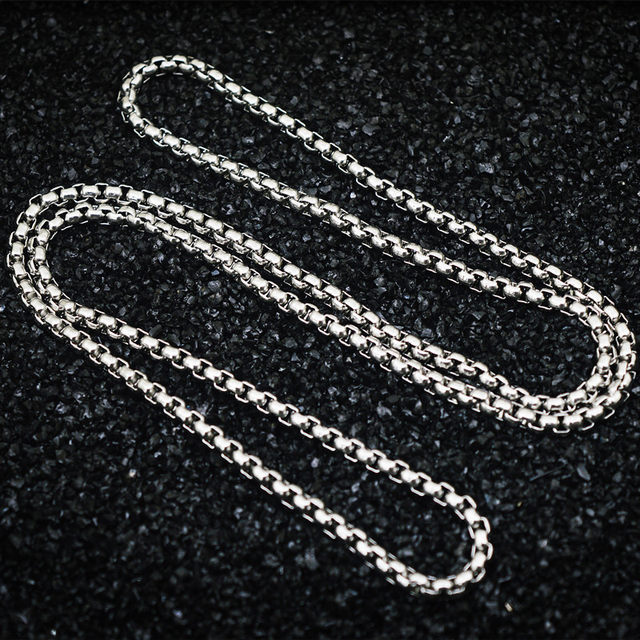 Titanium steel necklace for men and women, no button box chain, no ...