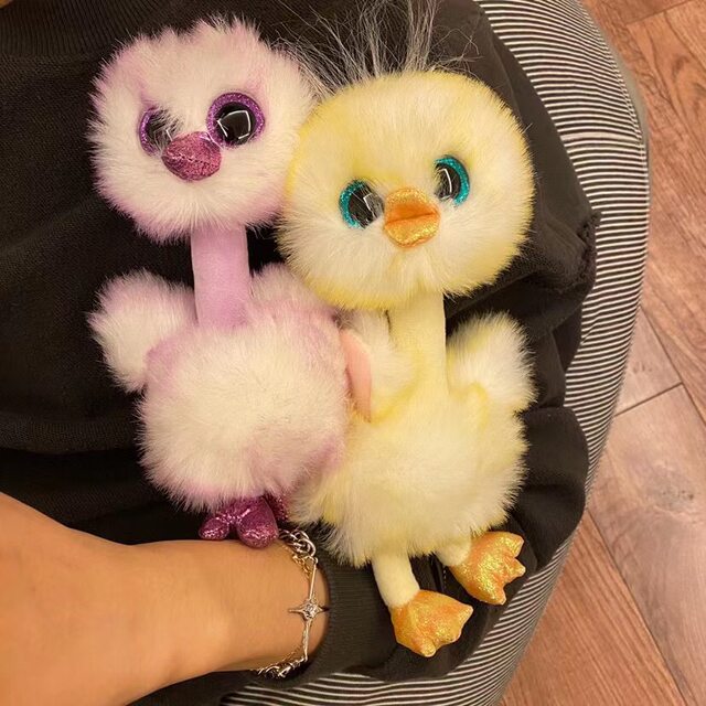 Genuine ty yellow long neck chicken Benny big eyes plush doll little ...