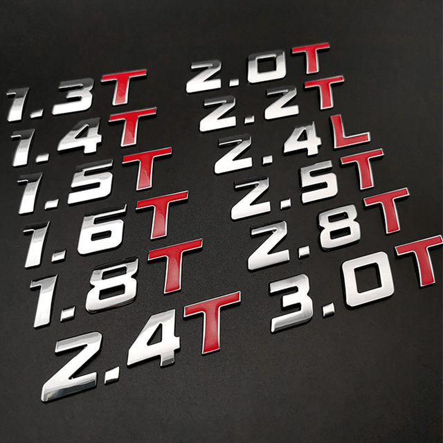 Solid italic displacement mark metal car modification 1.5T number 3.0T ...