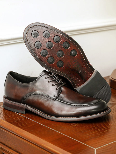 French Lodemon Brand Fleece-Lined Leather Shoes for Men, Height ...