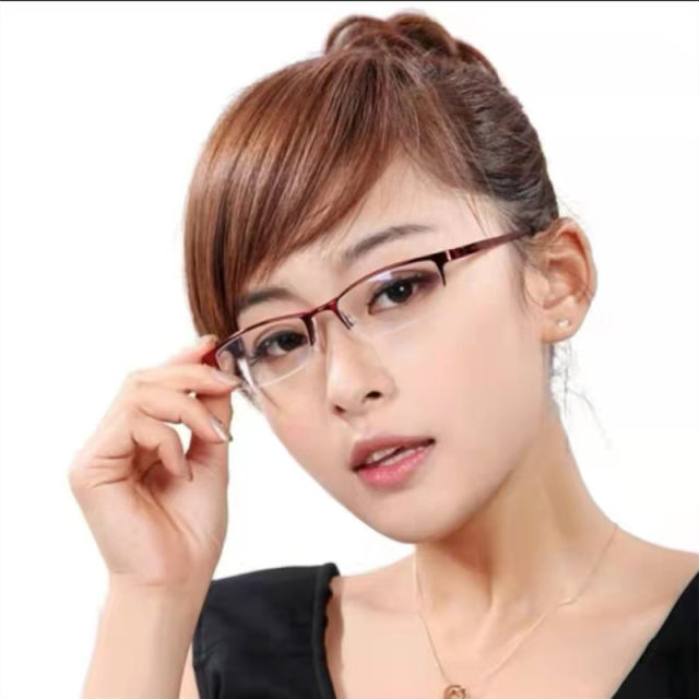 Half-rim glasses frame for small faces, round faces, anti-blue light ...