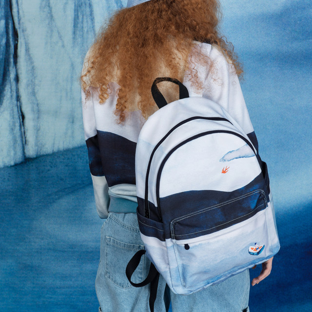 YIZISTORE Original Design Large Capacity Landscape Printing Backpack ...