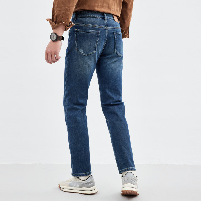 Septwolves Jeans Men's 2024 New Autumn and Winter Dark Blue Casual ...