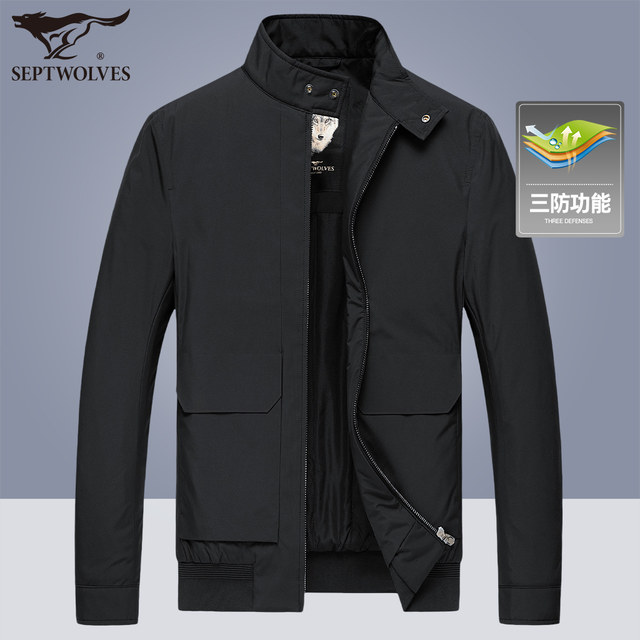 Septwolves cotton jacket 2024 spring and autumn new stand-up collar ...