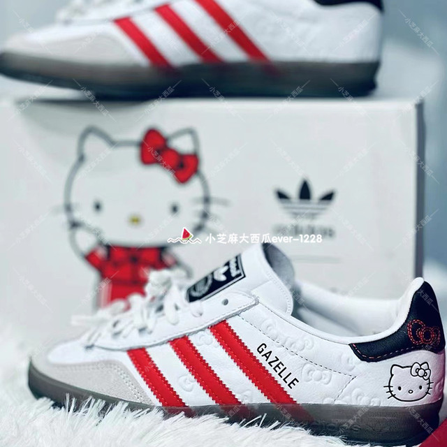 adidas clover HELLOKITTYGAZELLE men's and women's sports sneakers moral ...