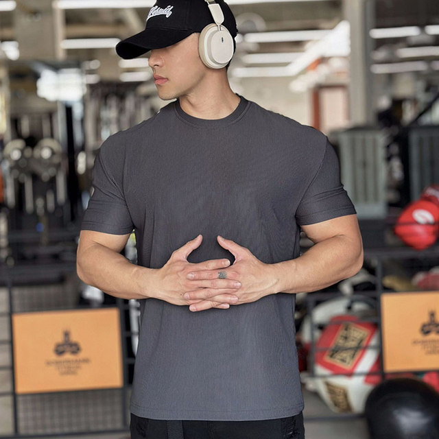 Summer new heavyweight textured shoulder pads and cuffs sports short ...