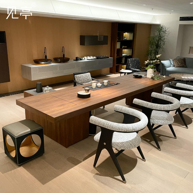 Jianting New Chinese Minimalist Ash Black Walnut Italian Borderless ...