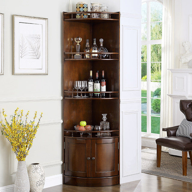 European -style solid wood triangular cabinet corner cabinet living ...