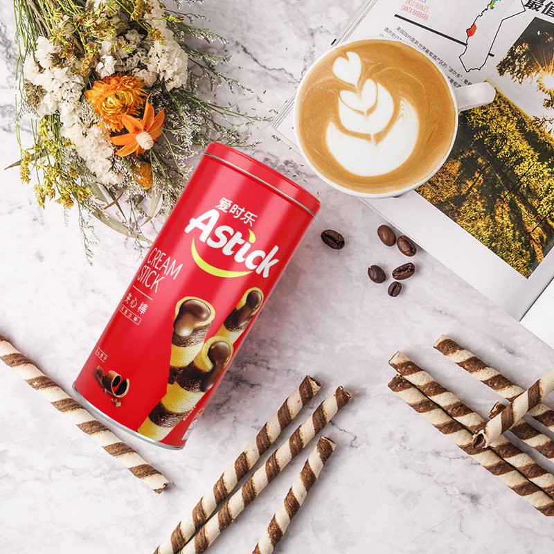 Astick Milk Chocolate Sandwich Stick - Rolled Crispy Wafer 150g Can