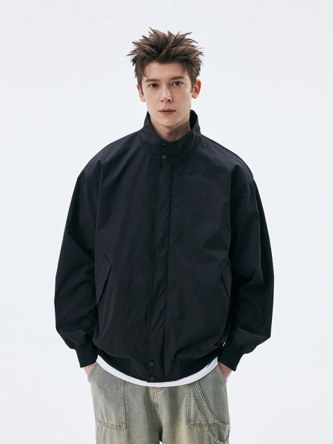 REEZ 2025 American stand-up collar workwear coach flight jacket men's autumn trendy brand loose ...