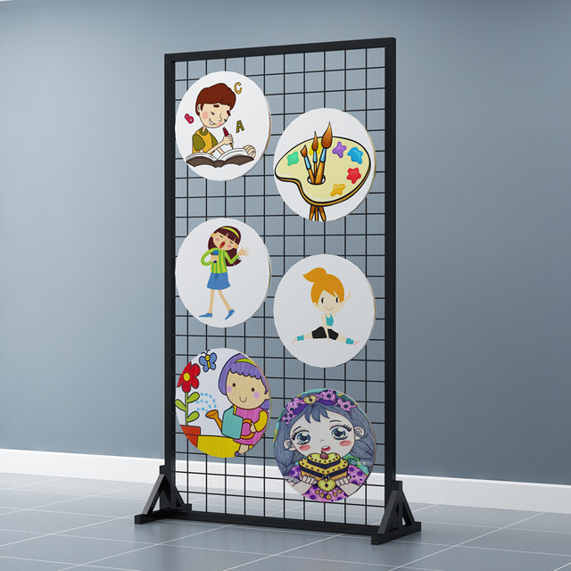 Vertical iron grid display stand floor-standing mobile grid ...