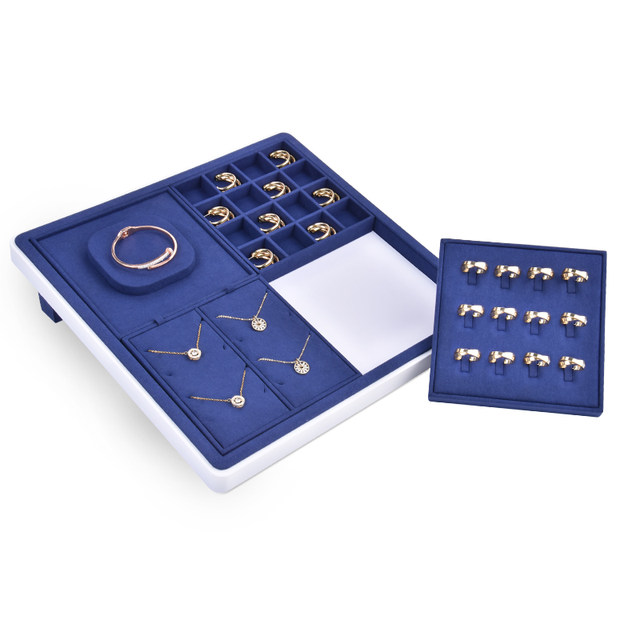JINSKY/JINSKY blue jewelry display props set jade earrings ring ...