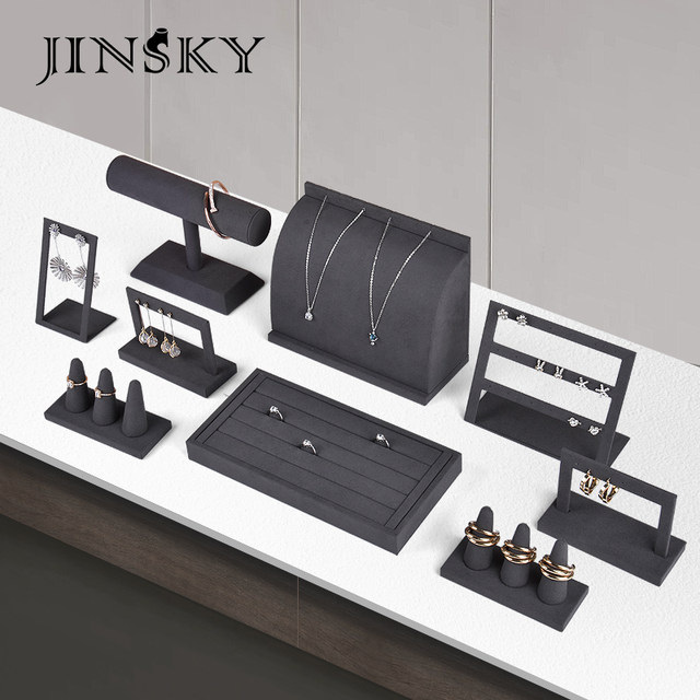 JINSKY/JINSKY dark gray jewelry display props jade jade earrings ring ...