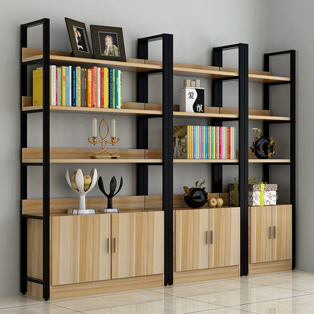 Household bookshelf rack living room storage storage rack with door ...