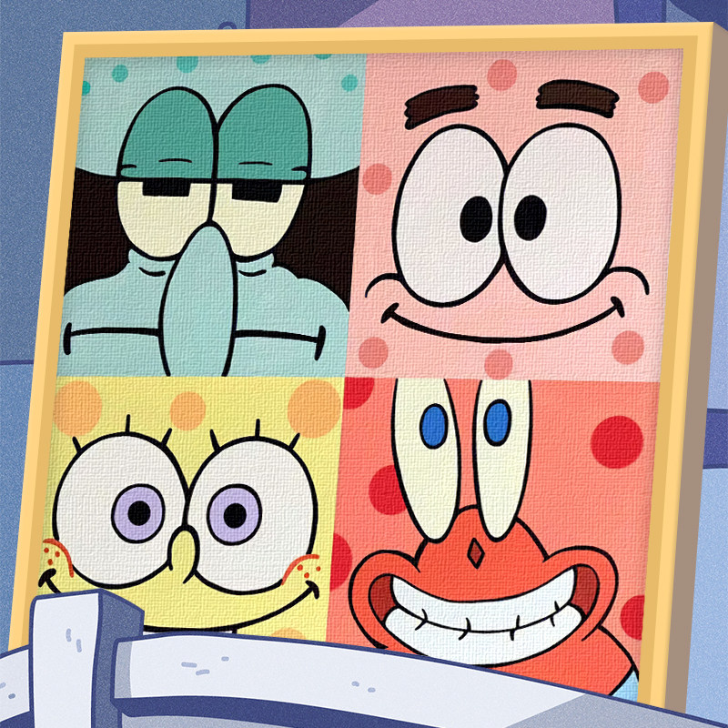 Spongebob DIY Oil Painting Kit - Canvas Cartoon Craft