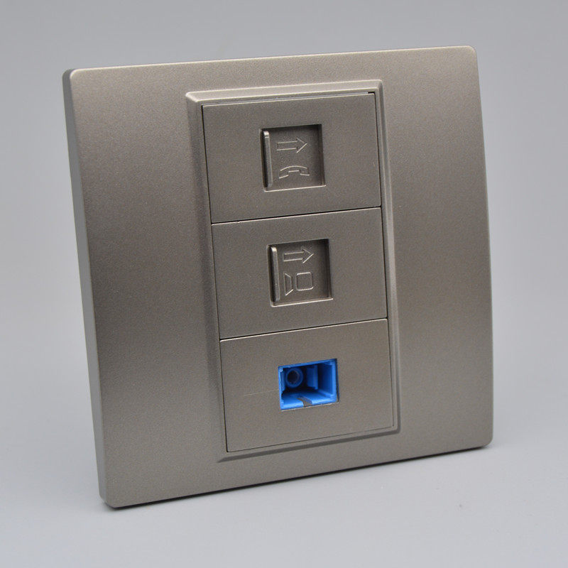 Dark Gray Telephone Network Fiber Optic Panel Free Network Cable Port ...