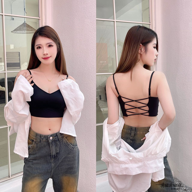 Miya Lin 82423 New Beauty Back Underwear Women's Ice Silk Gathered Outer Wear Suspender Wrapped ...