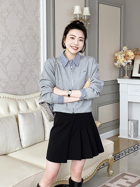 Dahonghong VEE Spring and Autumn New Short Zipper Sweater Baseball ...