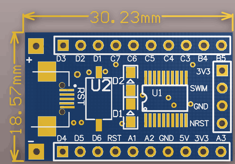 STM8S electronic development board small system board STM8S103F3P6 ...