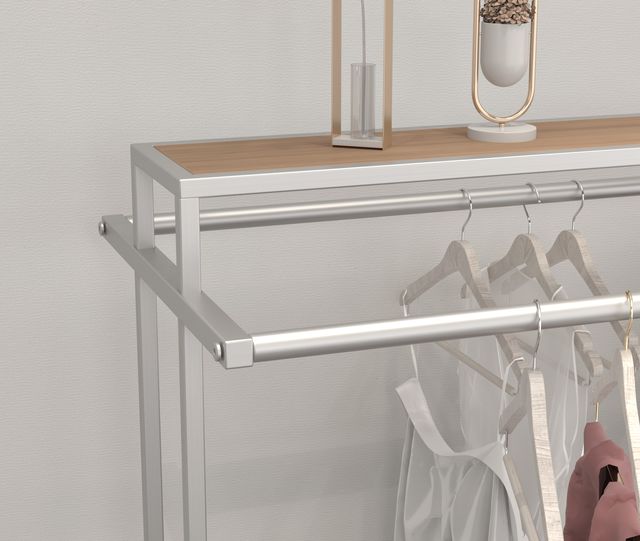 High-End Clothing Store Stainless Steel Island Rack Double-Row Display ...