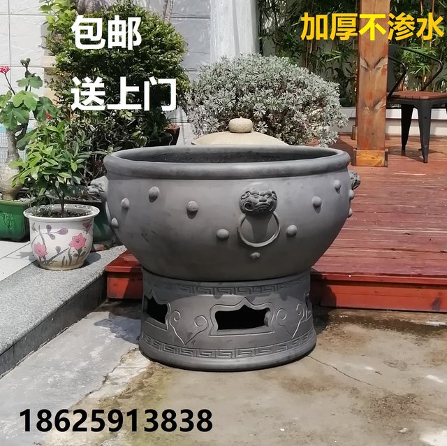 Old Beijing fish basin living room landscaping gold fish fish tank ...