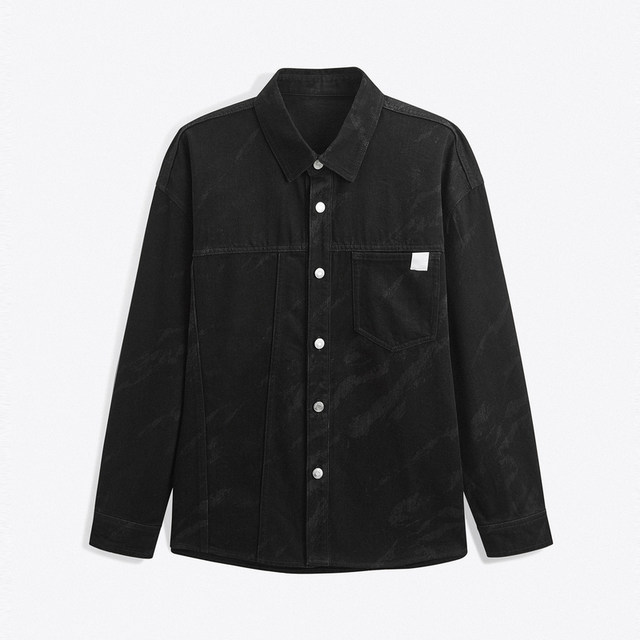 GXG men's clothing store same style black laser burnt denim shirt 24 ...