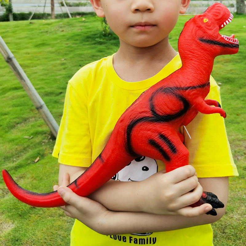 Soft Rubber Dinosaur Toy Set for Children's Play
