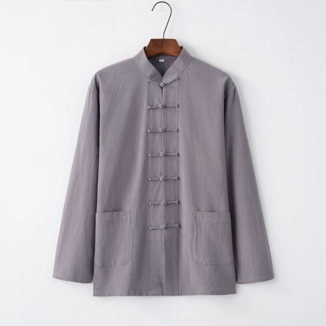 2023 Tang suit men's tops cotton linen lay Buddhist uniform middle-aged ...