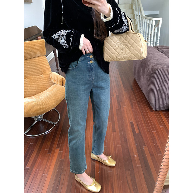 Naz Naizi Large size autumn new two -buckle high waist, thin waist ...