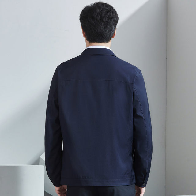 Hongdu men's spring and autumn jacket new business classic lapel zipper ...
