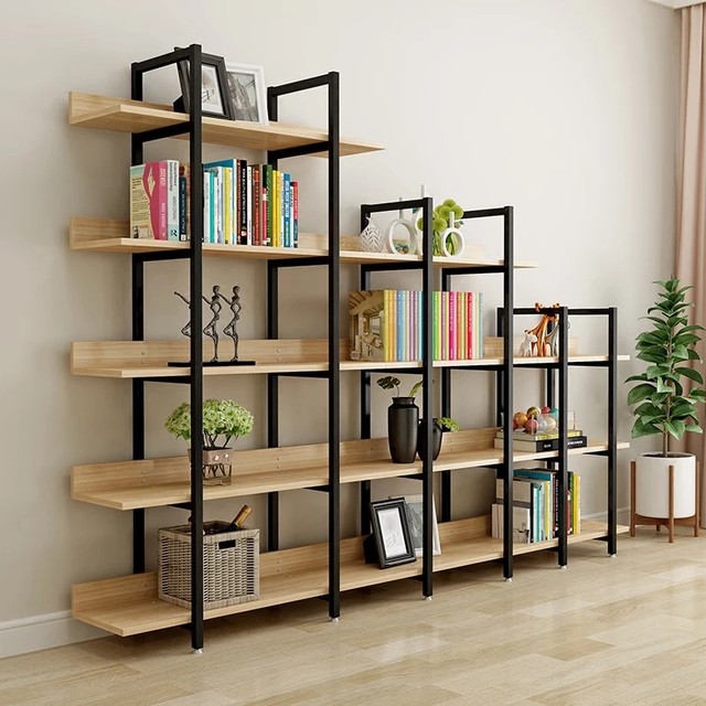 Iron Simple Bookstore Simple Simple Modern Bookcase Steel and wooden ...