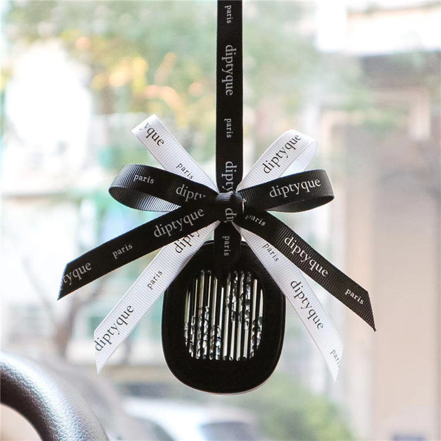 diptyque ribbon bow diptyque car fragrance aromatherapy lanyard black ...