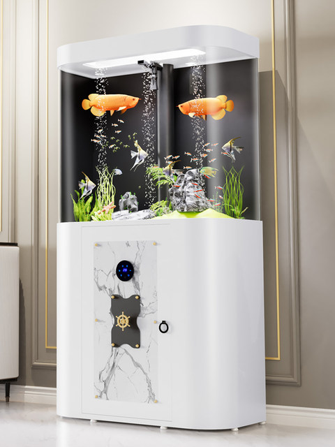 Yihuales internet celebrity fish tank arc floor-to-ground fish tank ...