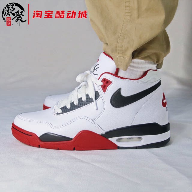Unifying Sports Nike Flight Legacy Red and White Men's Mid-Top Retro ...