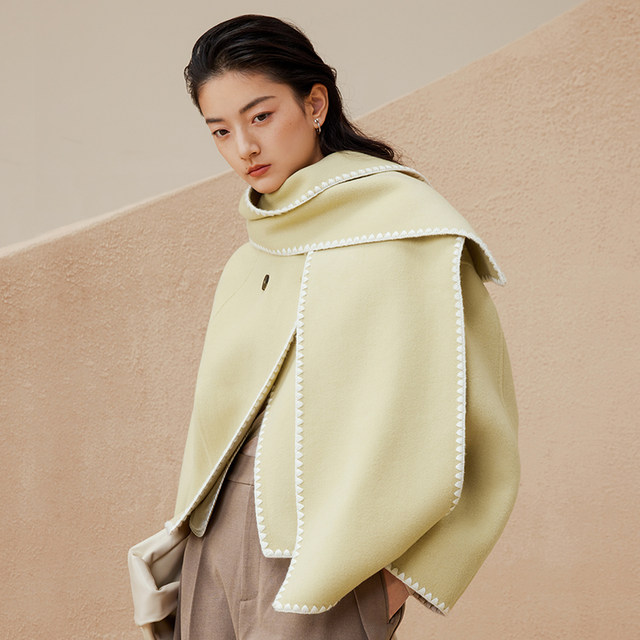 Short woolen jacket winter new design two-button diagonal placket top ...