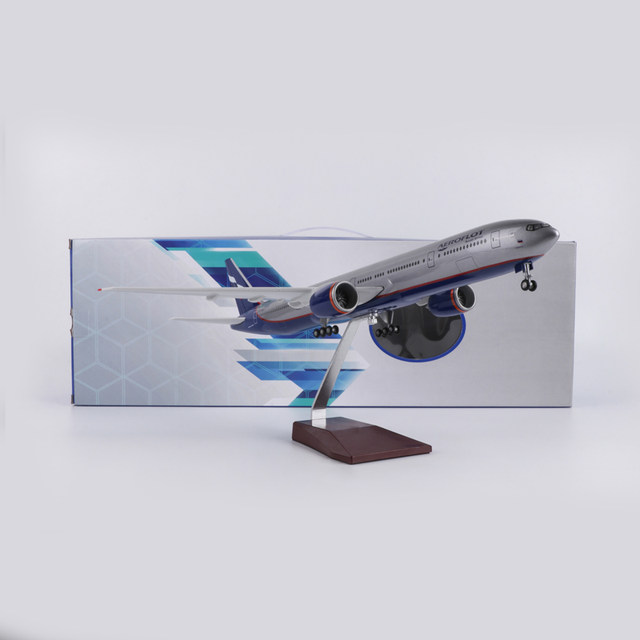 Aeroflot Boeing 777 simulated civil aviation aircraft model assembled ...