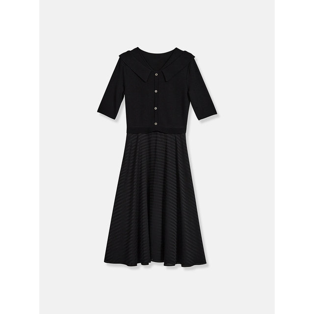 YINER exclusively selects 2024 new autumn V-neck small lapel design little black skirt glittery ...