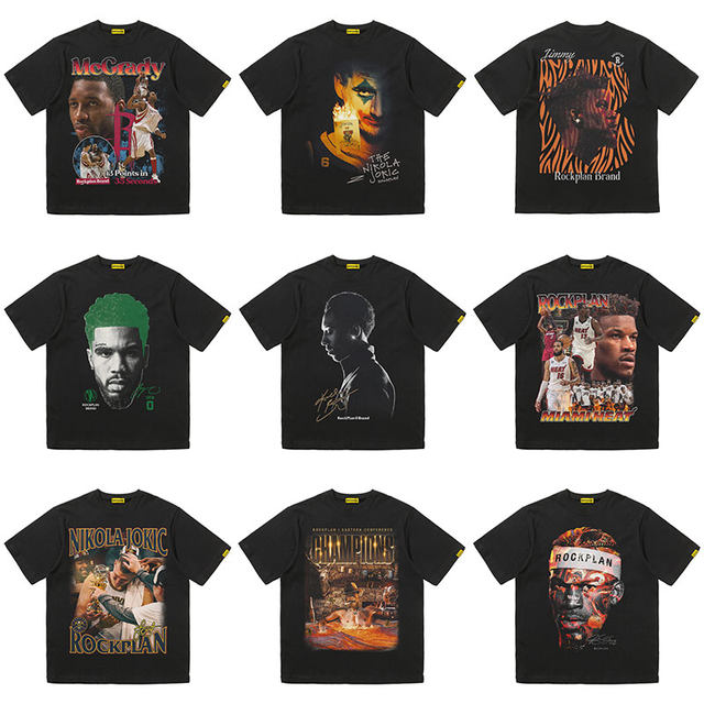 Rock plan American T -shirt Jameski Battler Jakili short -sleeved men